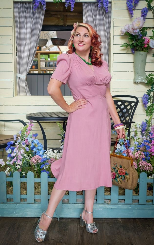 Mary Dress - Swishy Pink – Heyday Vintage Style